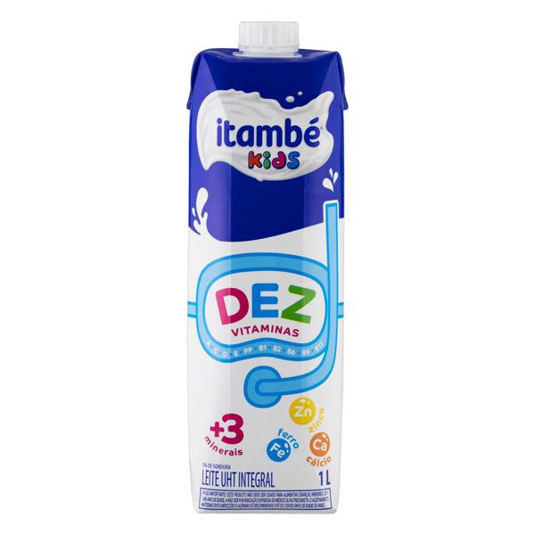 Leite UHT Integral Itambé Kids Dez Vitaminas Caixa com Tampa 1l ...